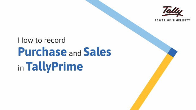 Learn about various options available to record Sales & Purchase ...